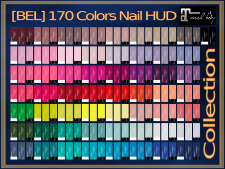Second Life Marketplace - [BEL] 170 Colors Nail HUD (Maitreya)